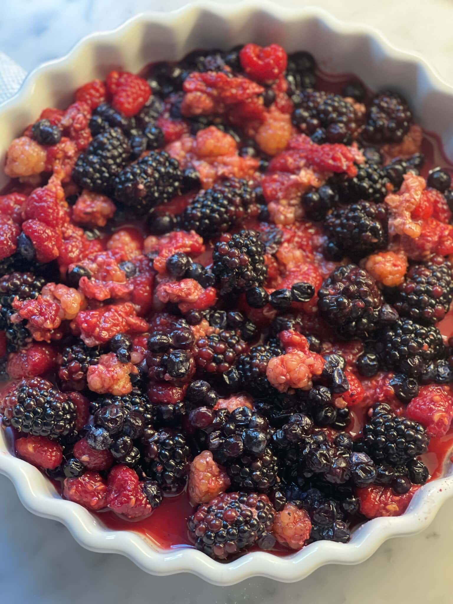 Healthy Baked Berry Crisp - Sweet Savory and Steph