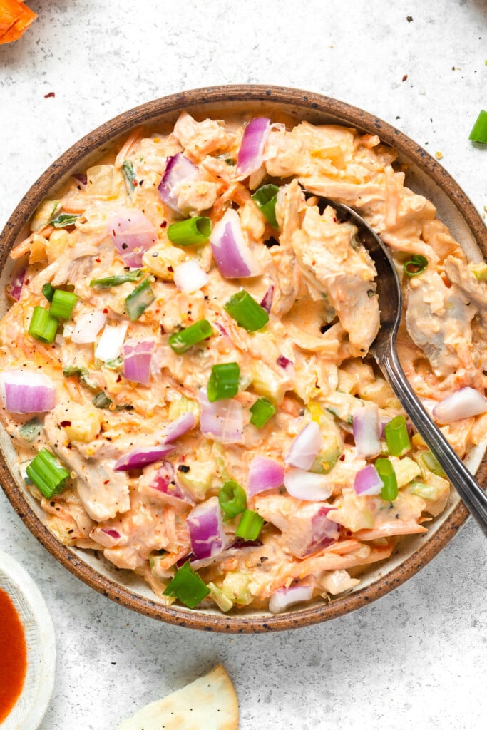 Healthy Buffalo Ranch Chicken Salad - Sweet Savory and Steph