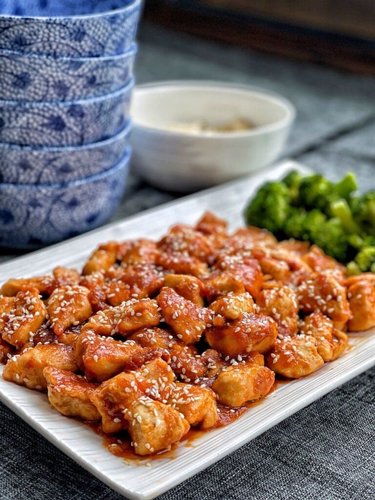 Lightened-Up Sesame Chicken - Sweet Savory and Steph