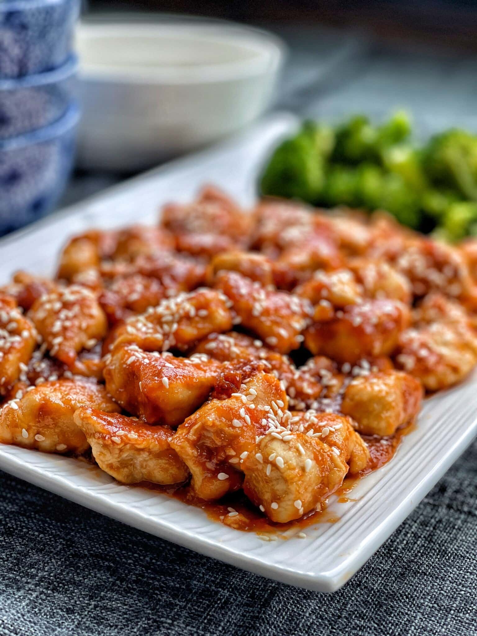 Lightened-Up Sesame Chicken - Sweet Savory and Steph