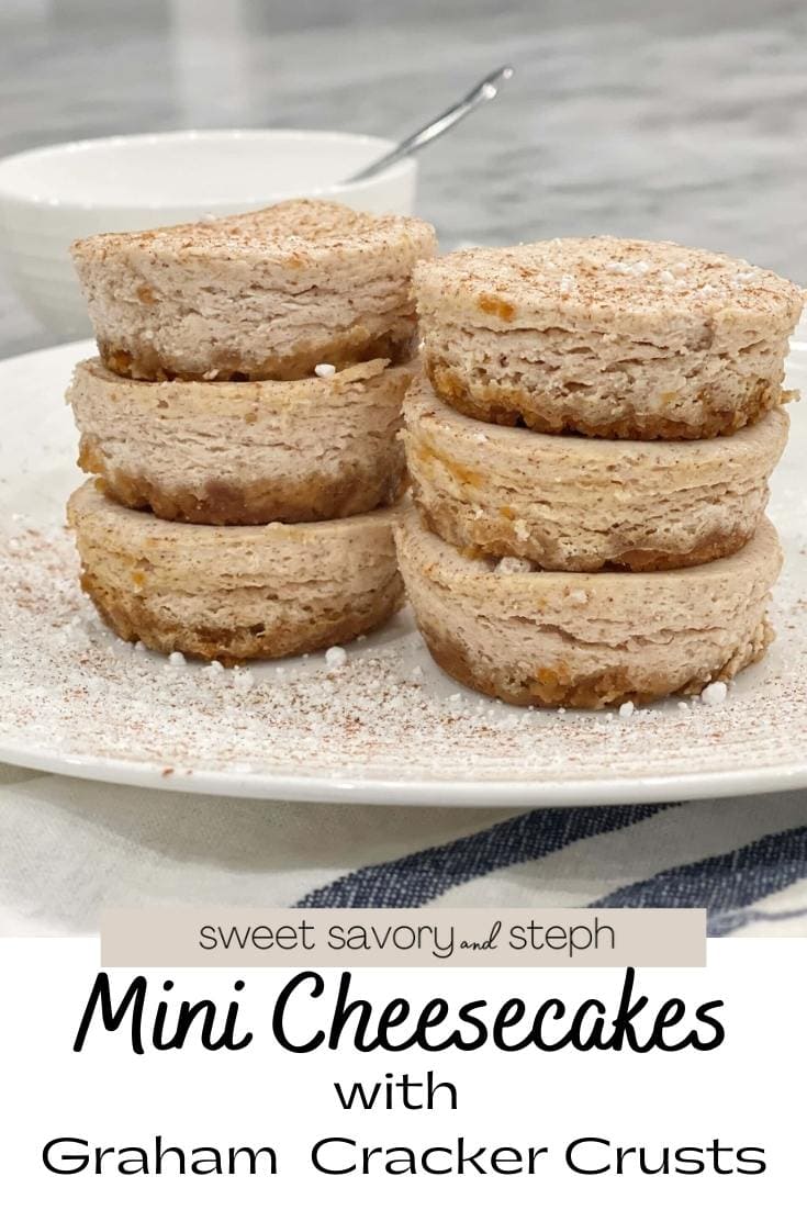 Mini Cheesecakes with Graham Cracker Crusts - Sweet Savory and Steph