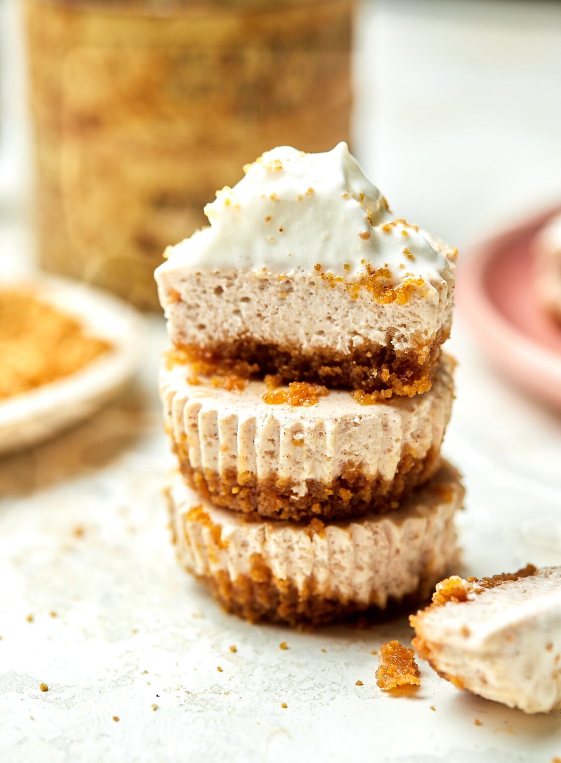 Mini Cheesecakes with Graham Cracker Crusts - Sweet Savory and Steph
