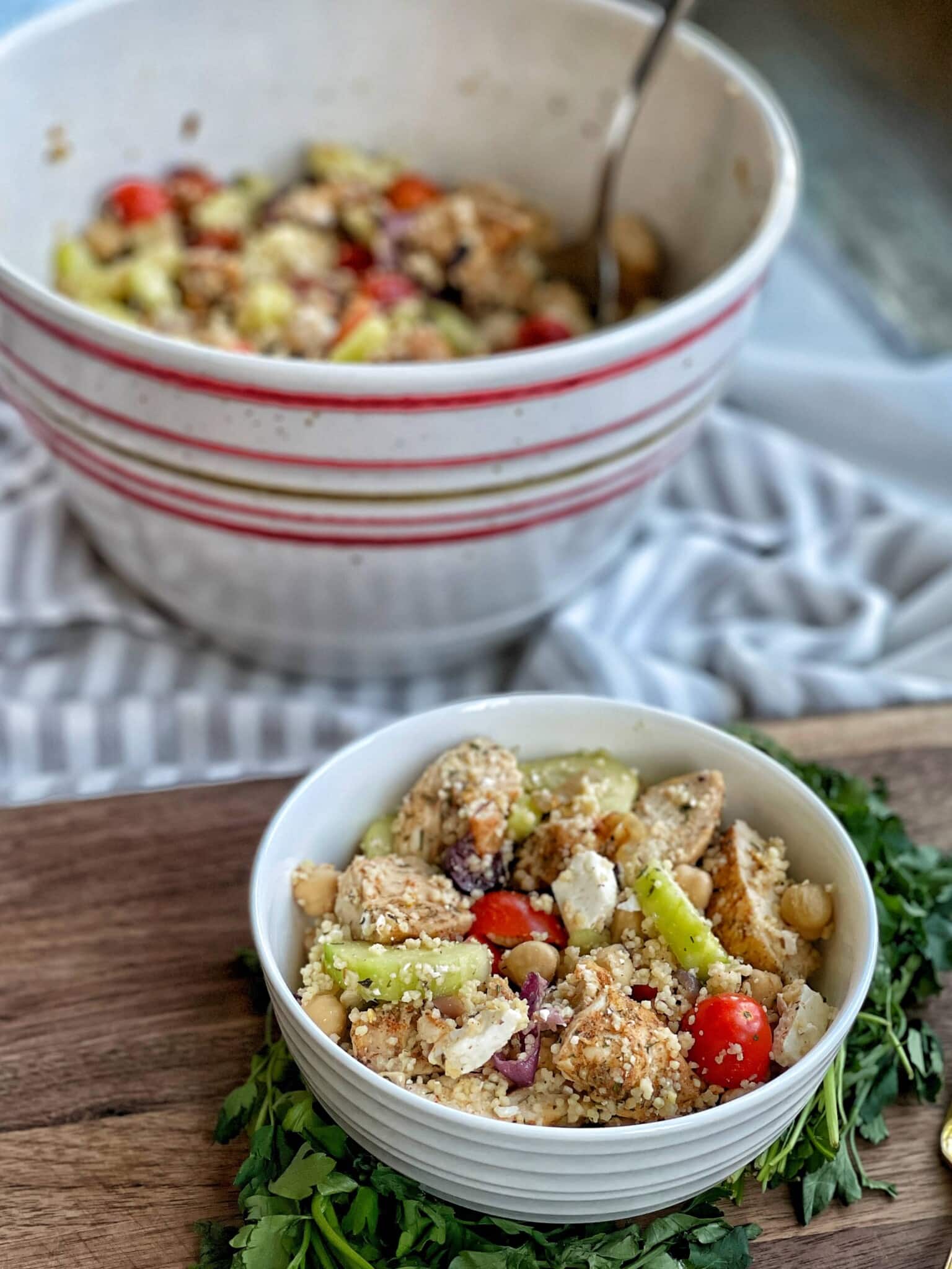 Greek Protein and Grain Bowls - Sweet Savory and Steph