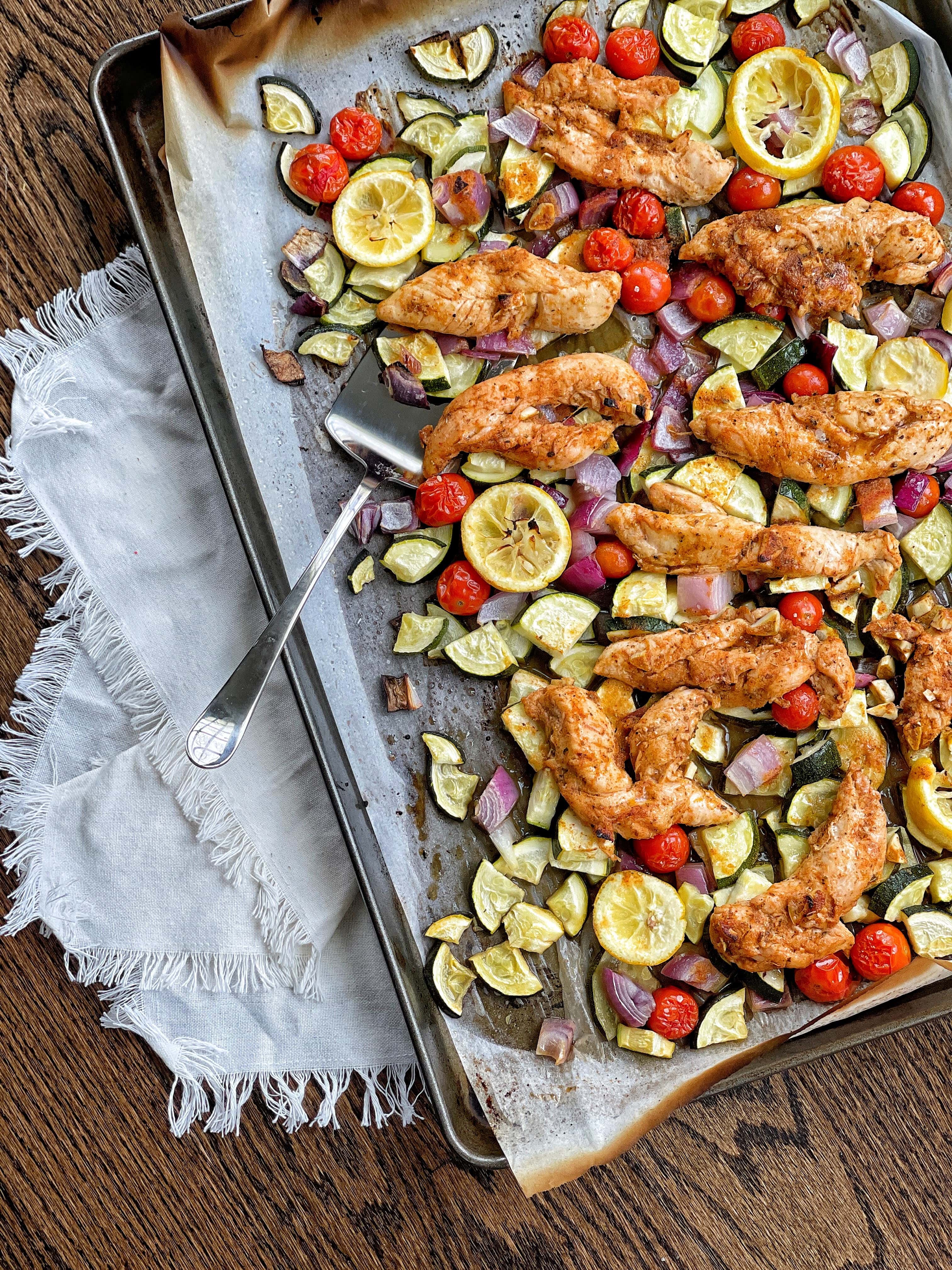 Sheet Pan Italian Chicken and Vegetables - Sweet Savory and Steph