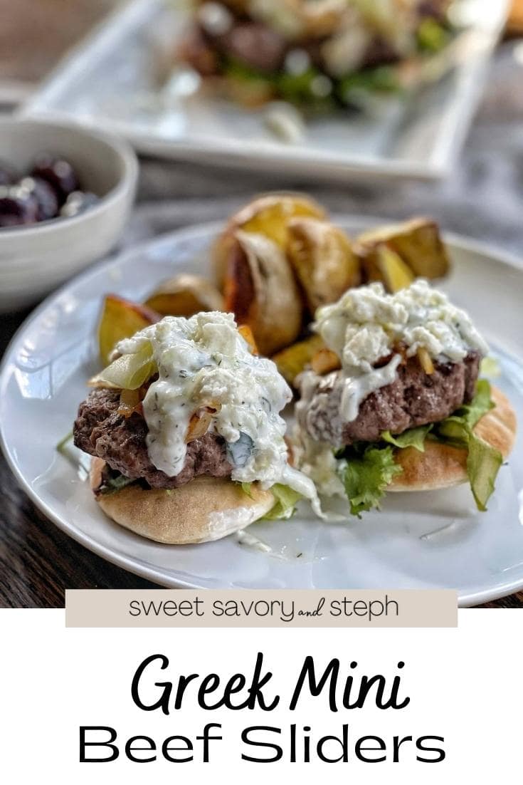 Greek Mini Beef Sliders - Sweet Savory and Steph