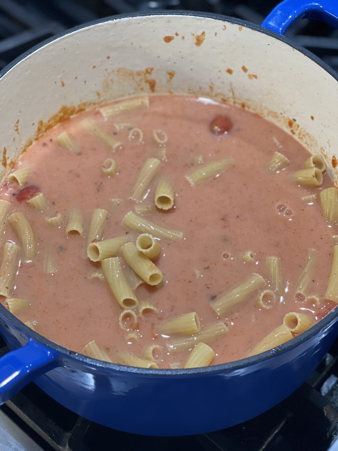 One Pot Rigatoni in Pink Sauce - Sweet Savory and Steph