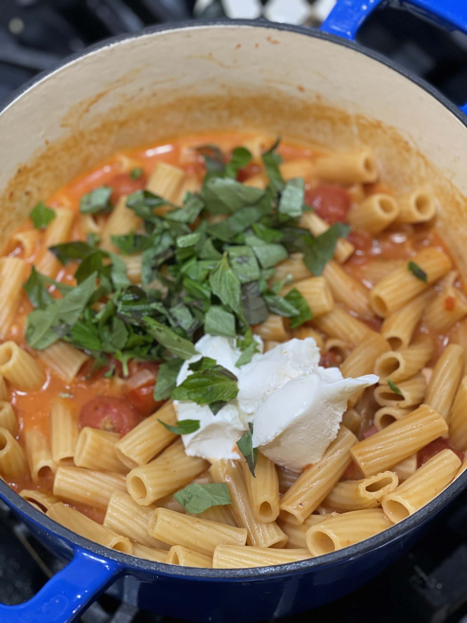 One Pot Rigatoni in Pink Sauce - Sweet Savory and Steph