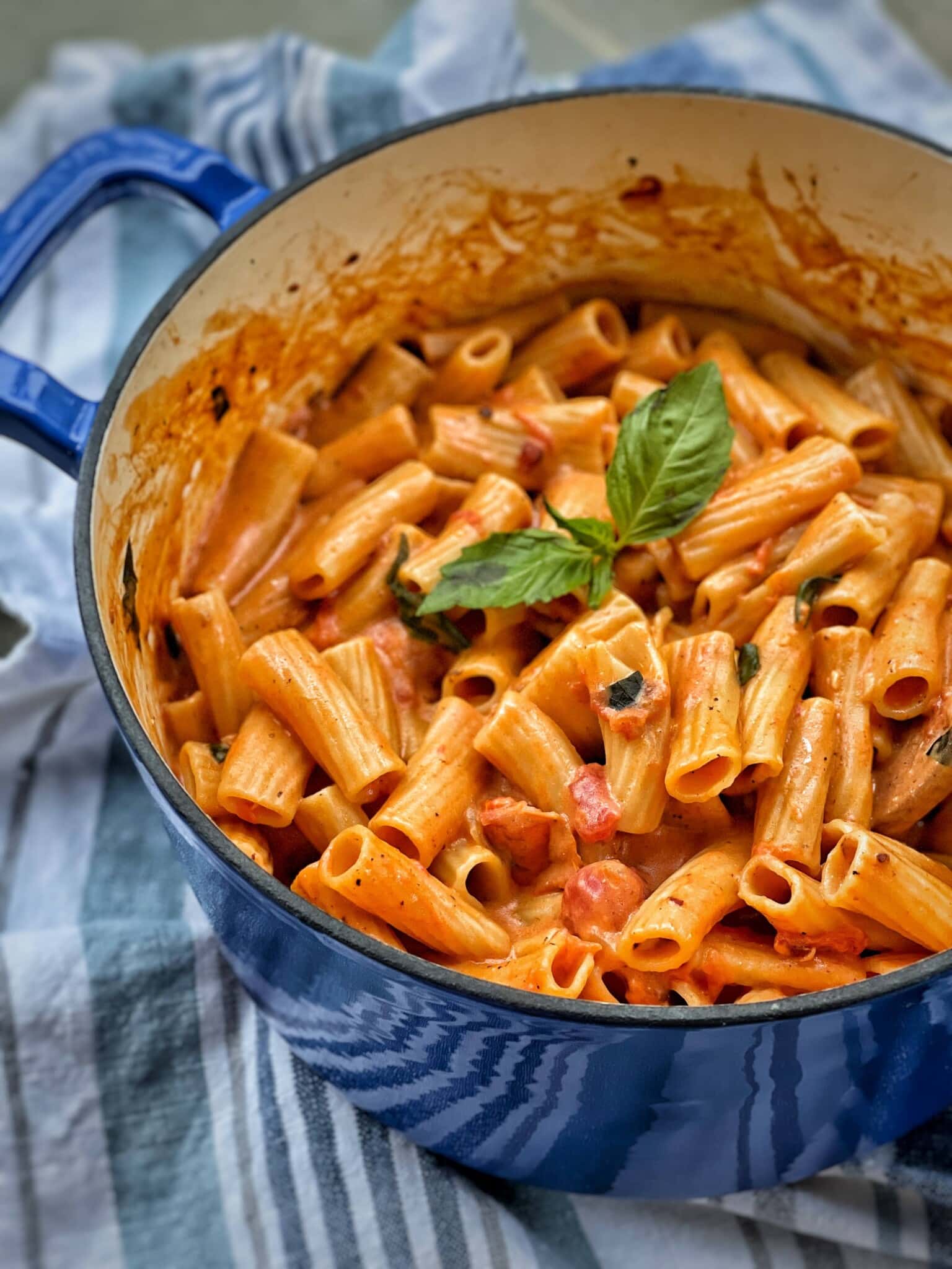 One Pot Rigatoni in Pink Sauce - Sweet Savory and Steph