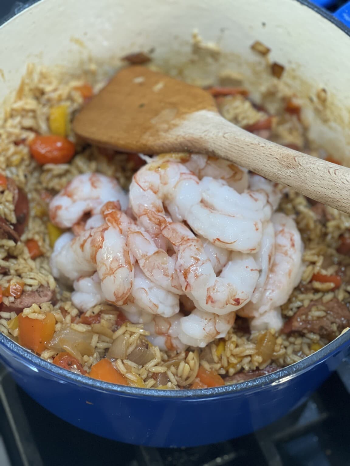 One Pot Sausage, Shrimp and Rice - Sweet Savory and Steph