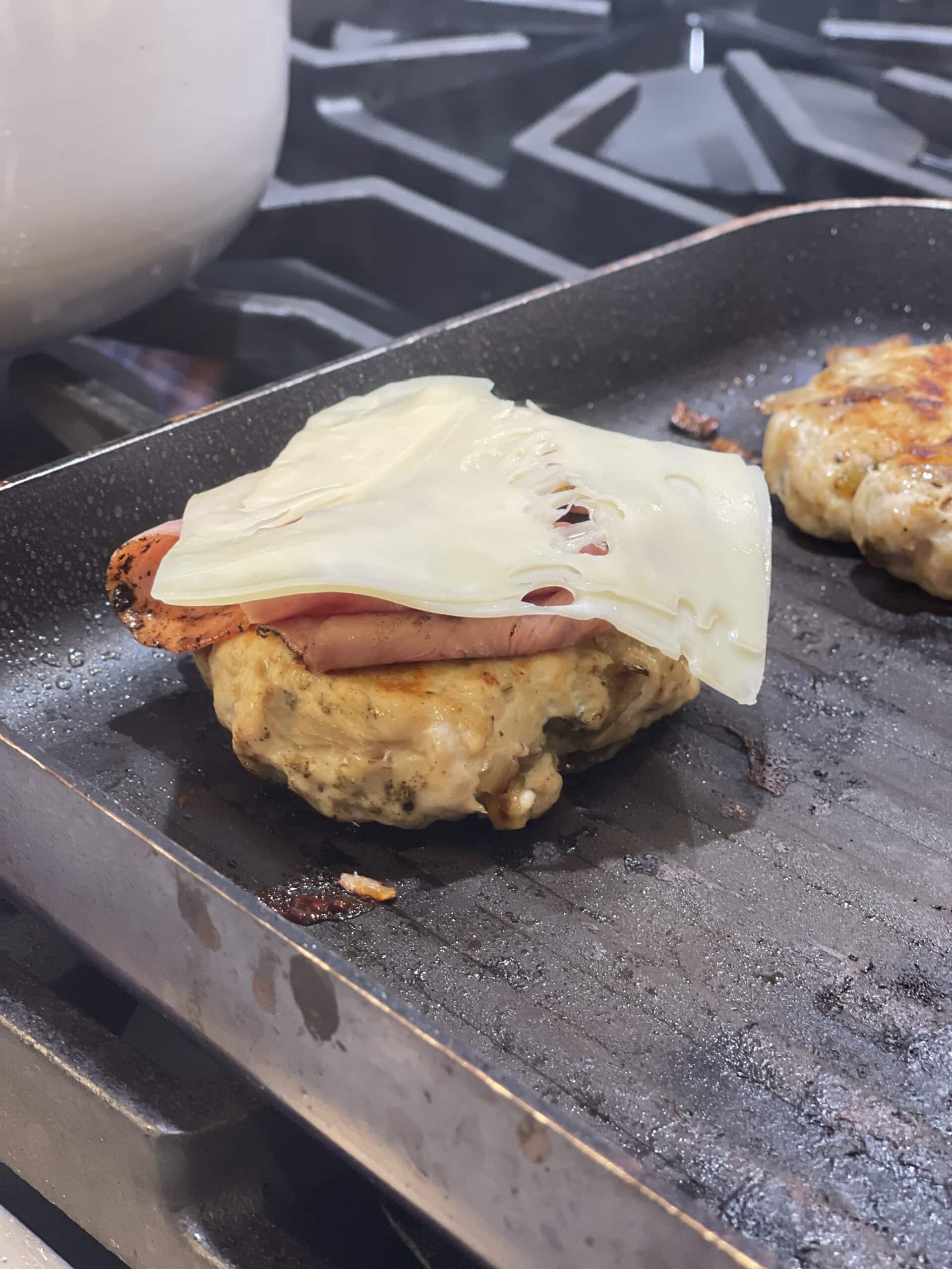 Cordon Bleu Chicken Burgers - Sweet Savory and Steph
