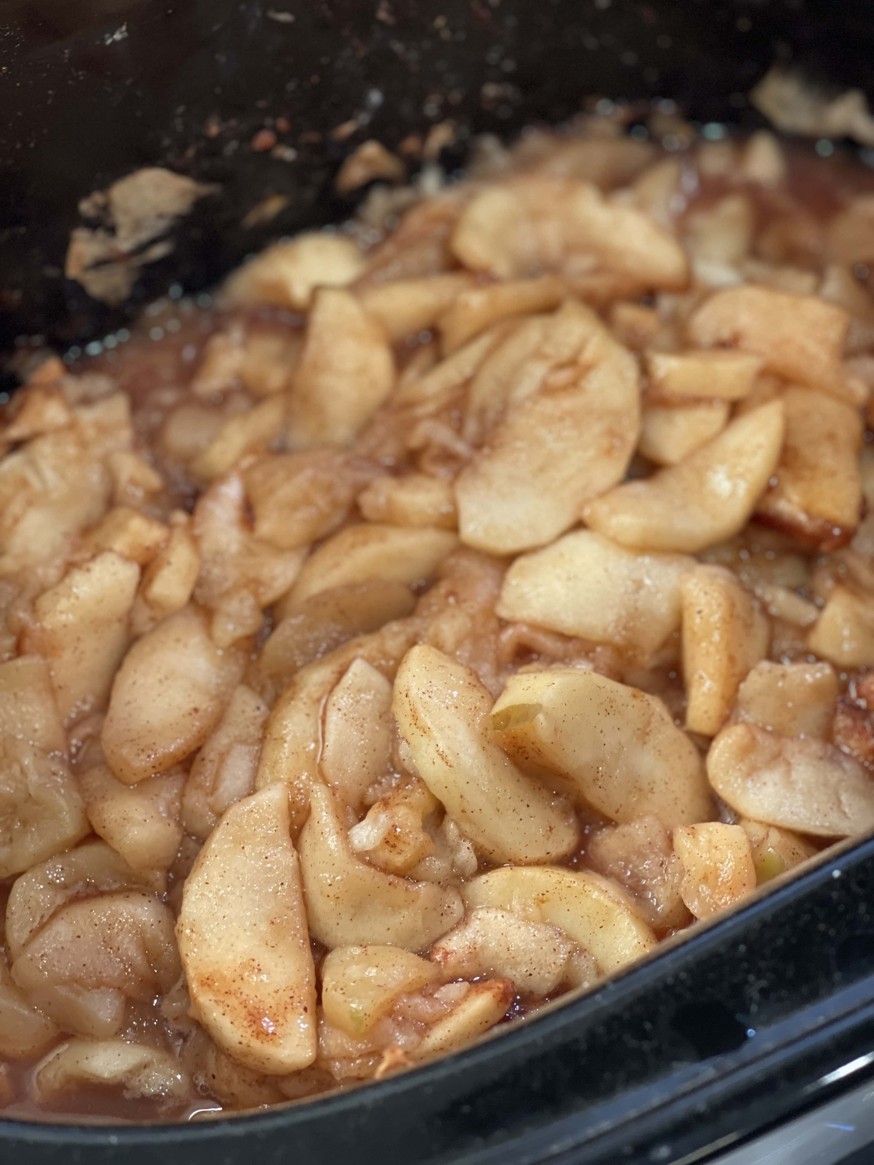 Slow Cooker Apple Pie Filling - Sweet Savory and Steph