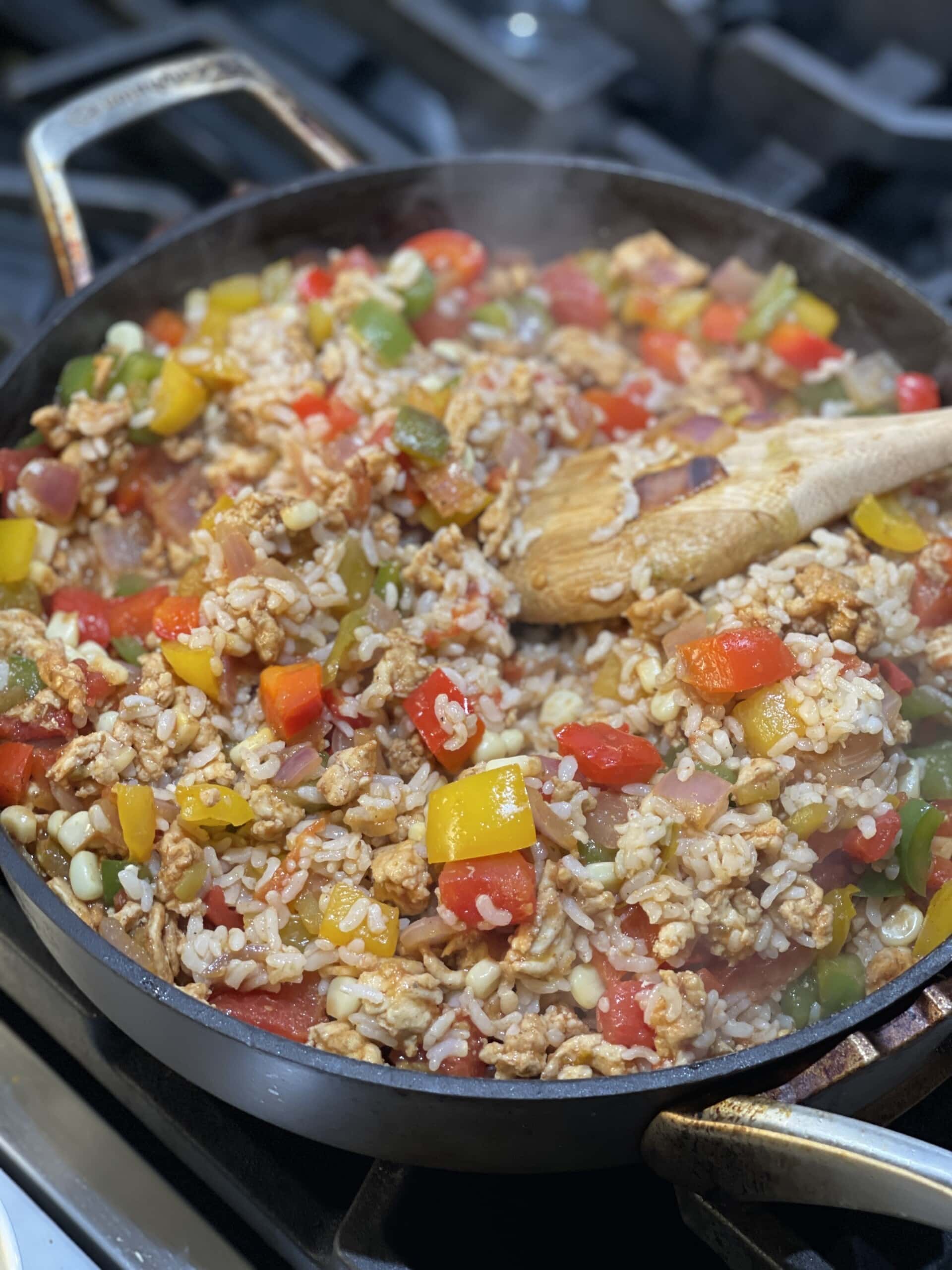 Southwestern Chicken and Rice Skillet - Sweet Savory and Steph