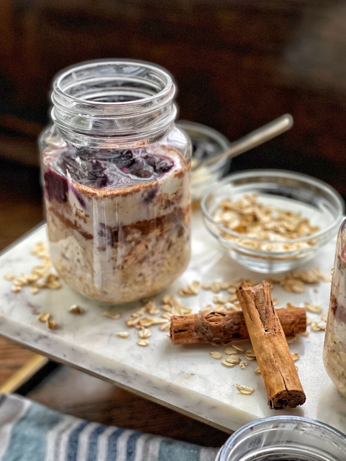 Blueberry Overnight Oat and Yogurt Parfaits - Sweet Savory and Steph
