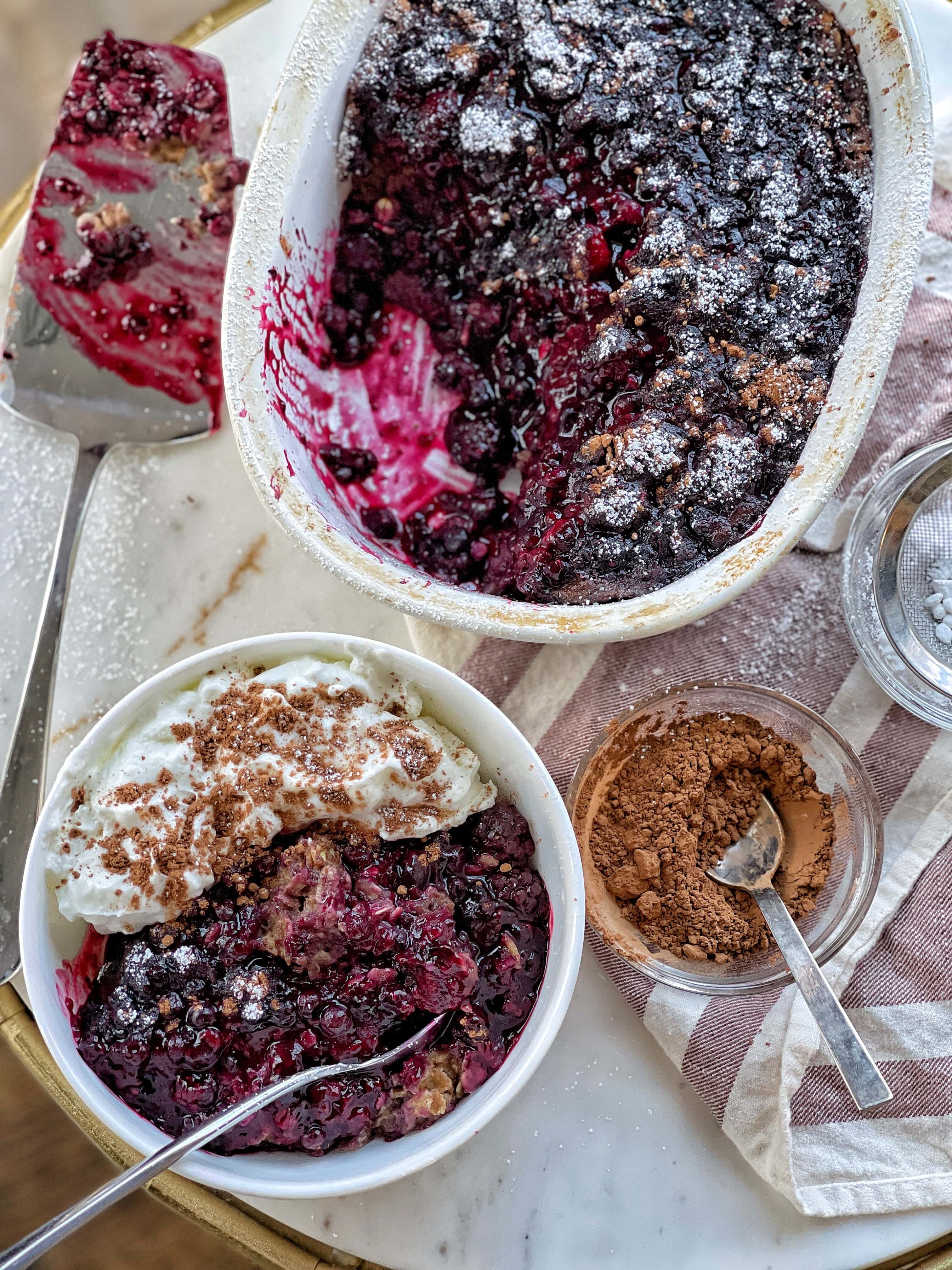 Mixed Berry Chocolate Baked Oatmeal - Sweet Savory and Steph