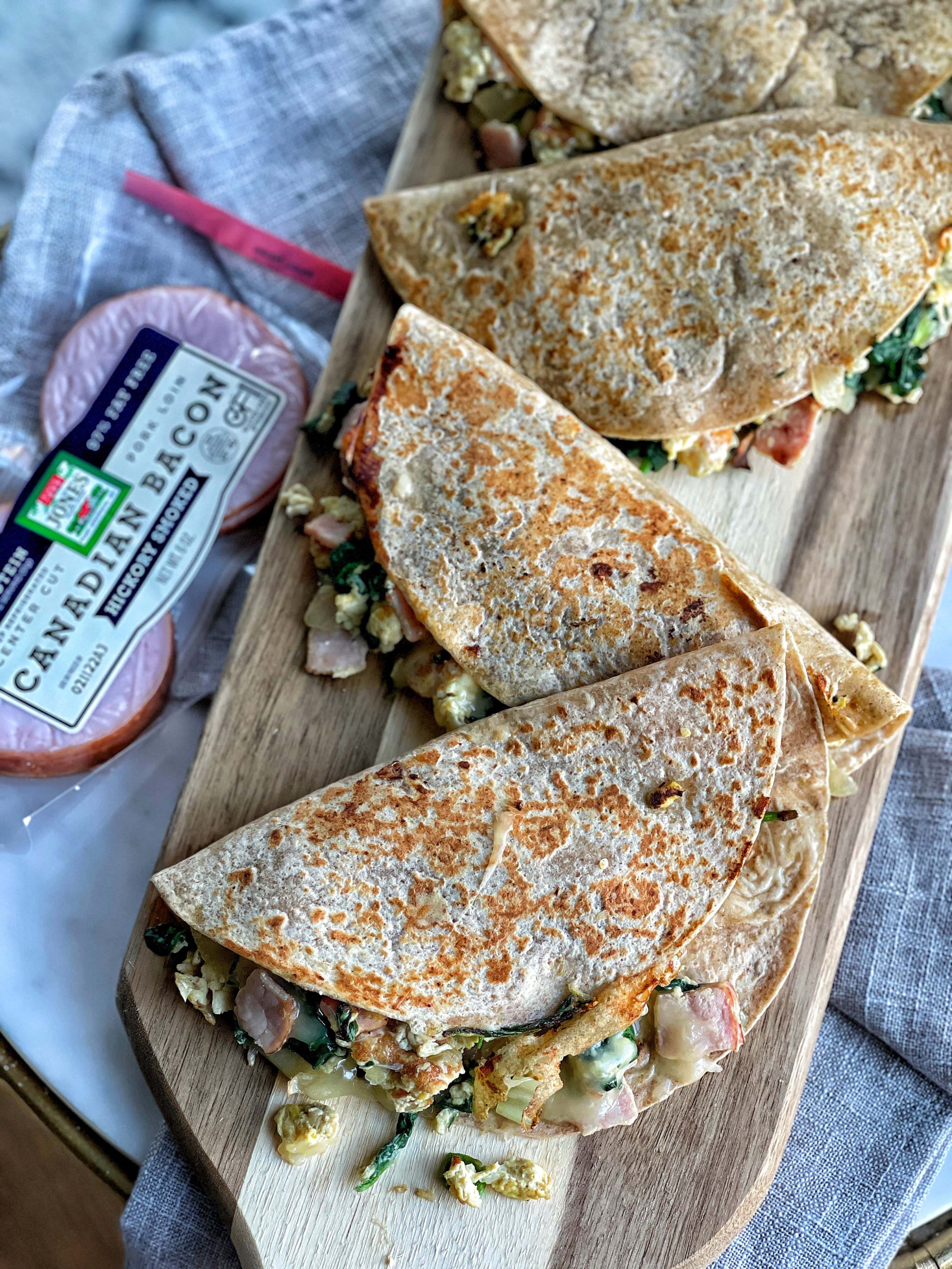 Healthy Brunch Wraps with Canadian Bacon and Spinach - Sweet Savory and ...