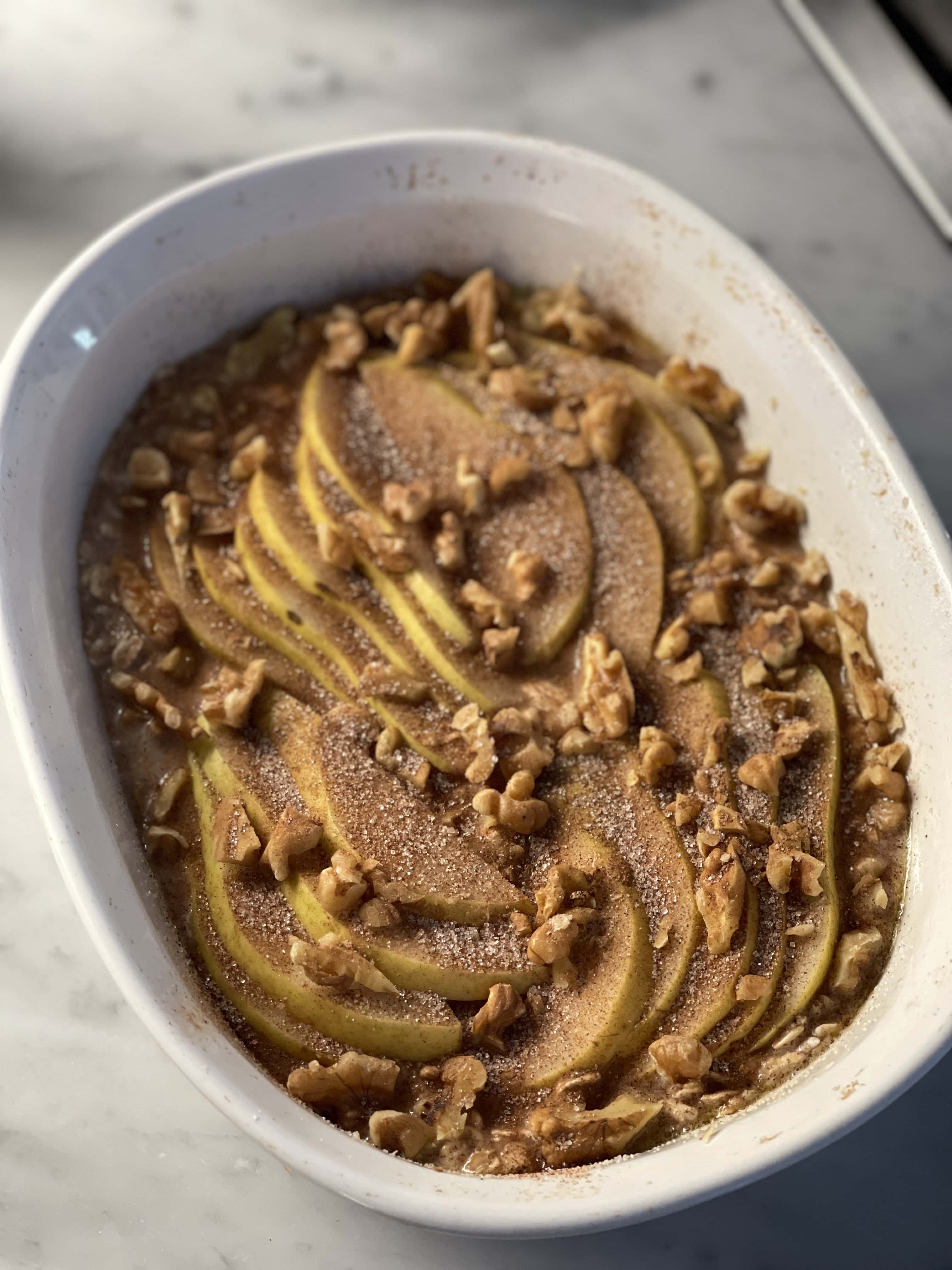 Pear and Walnut Baked Oatmeal - Sweet Savory and Steph