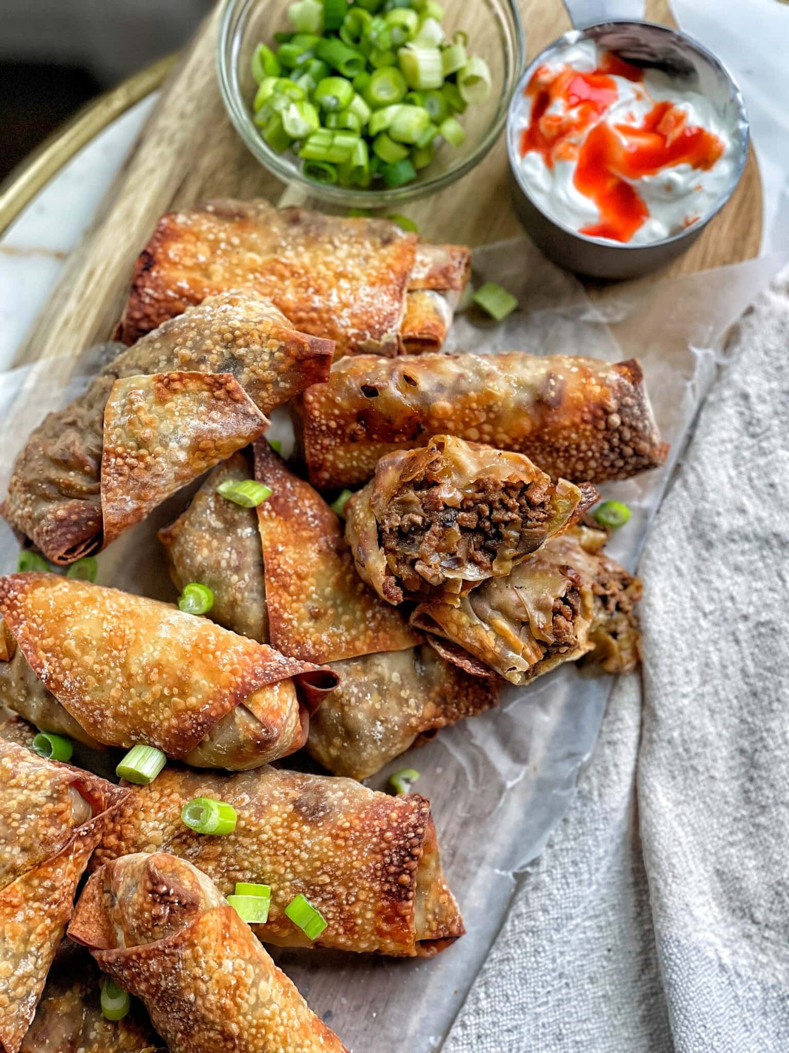 Air Fried Philly Cheesesteak Egg Rolls - Sweet Savory and Steph