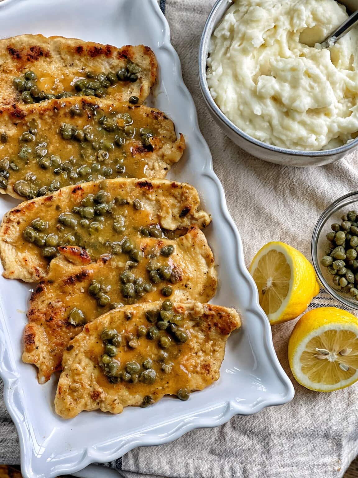 Lighter Chicken Piccata - Sweet Savory and Steph