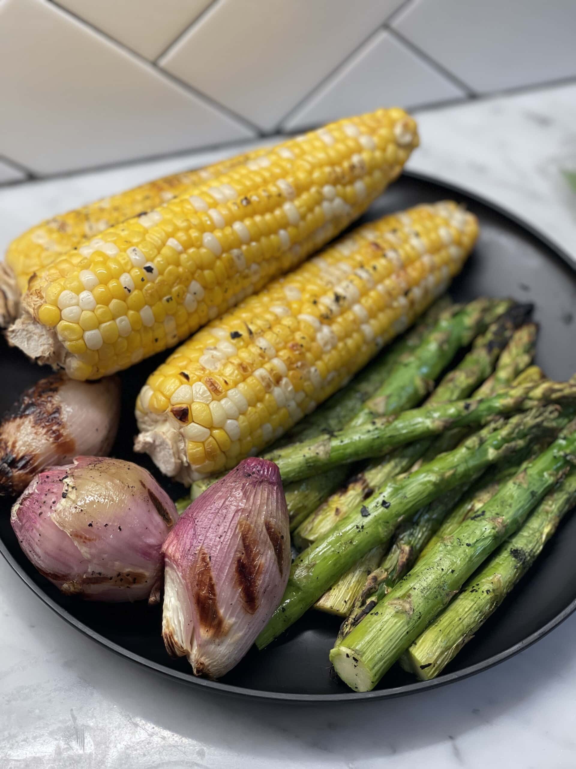 Creamy Corn and Asparagus Farro Salad - Sweet Savory and Steph