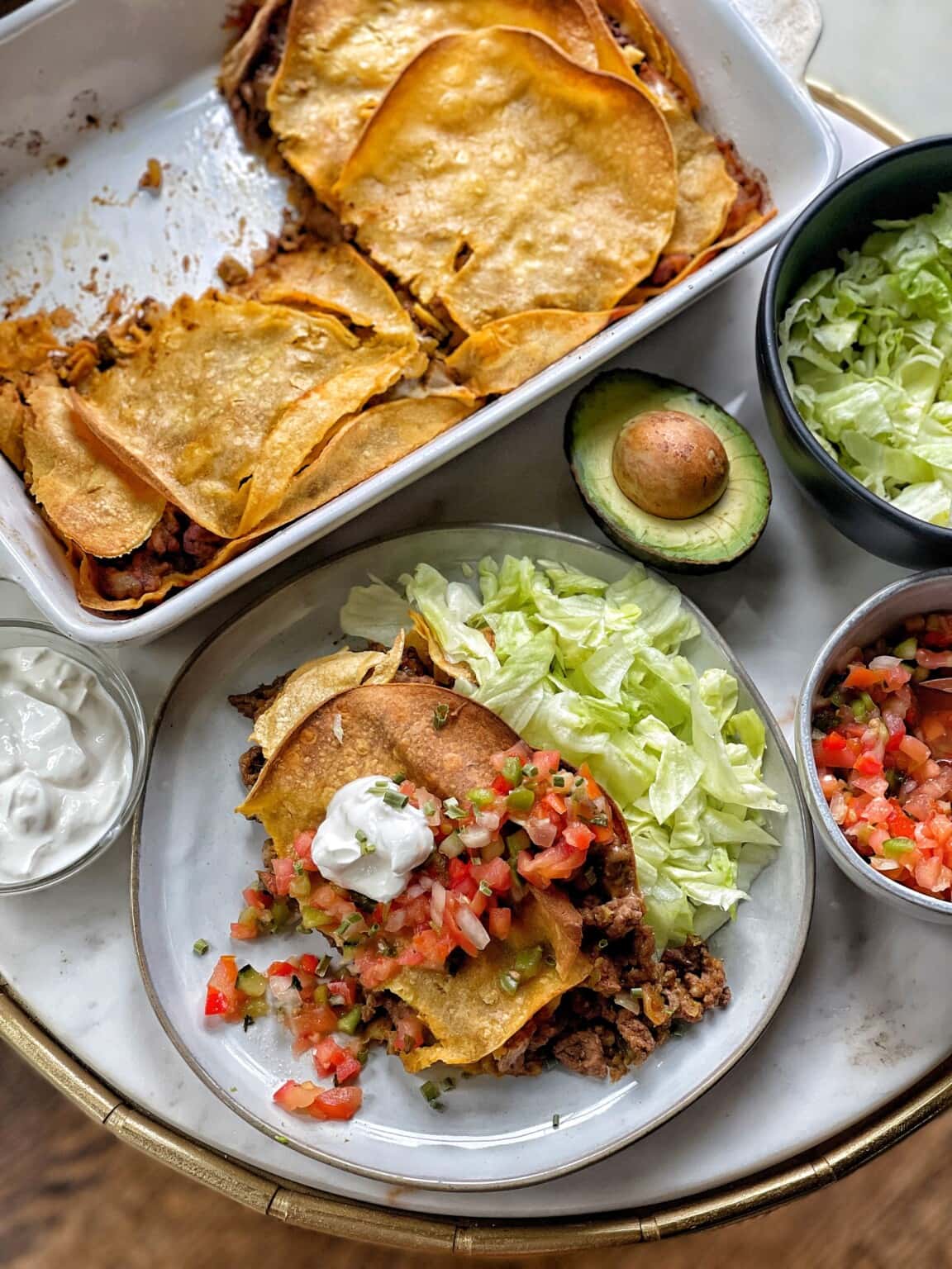Lean Beef Tostada Bake - Sweet Savory and Steph