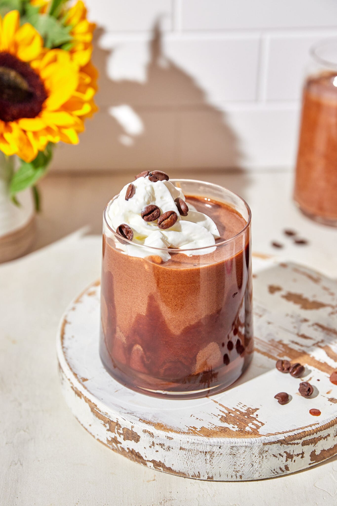 Healthy Mocha Coffee Protein Smoothie - Sweet Savory and Steph