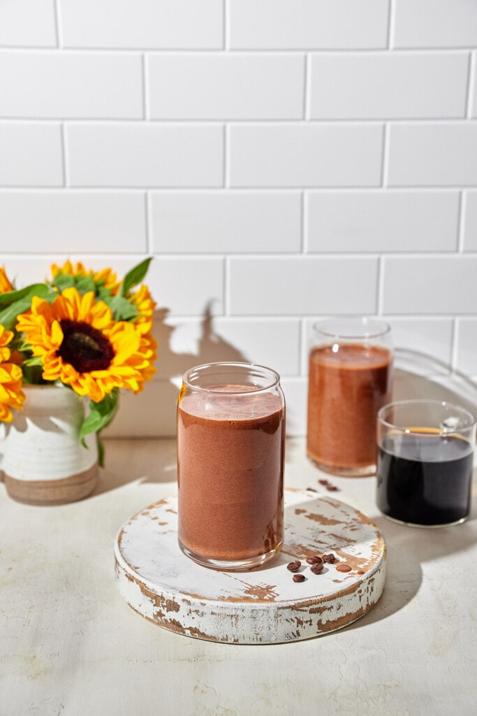 Healthy Mocha Coffee Protein Smoothie - Sweet Savory and Steph