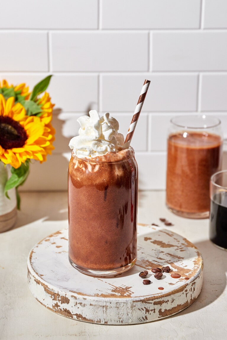Healthy Mocha Coffee Protein Smoothie - Sweet Savory and Steph