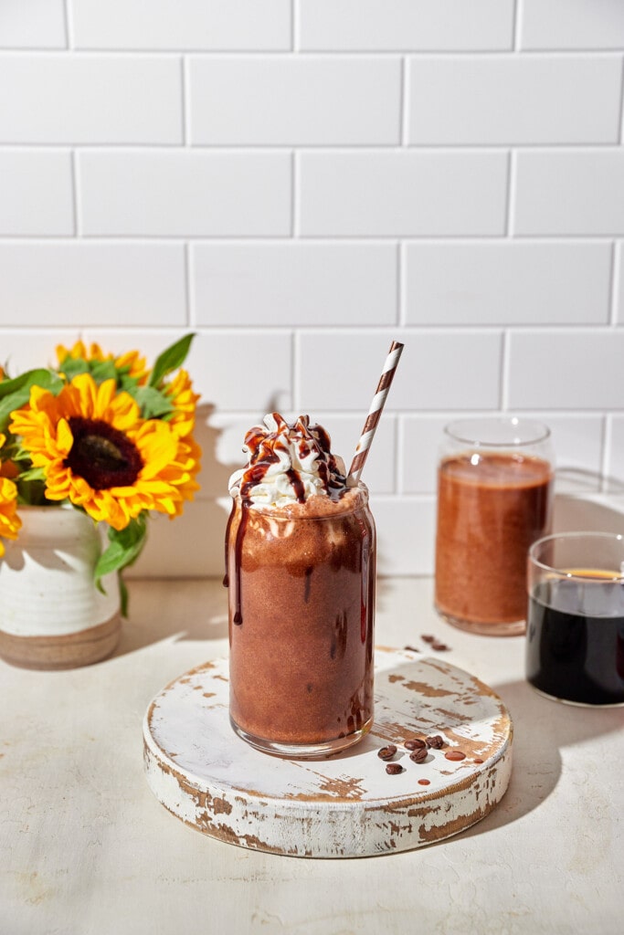 Healthy Mocha Coffee Protein Smoothie - Sweet Savory and Steph