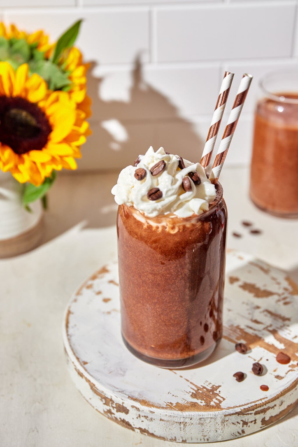 Healthy Mocha Coffee Protein Smoothie - Sweet Savory and Steph