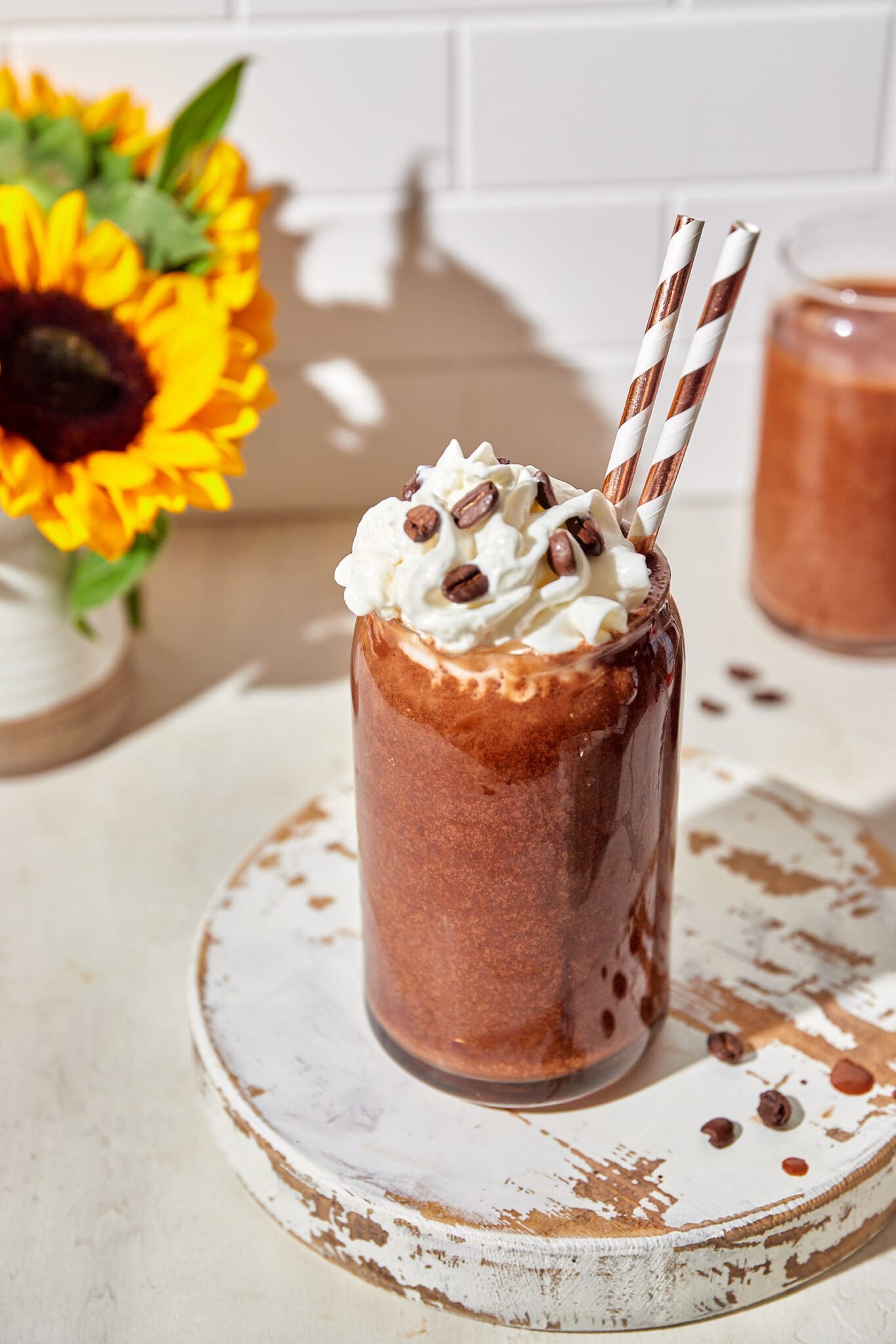 Healthy Mocha Coffee Protein Smoothie - Sweet Savory and Steph