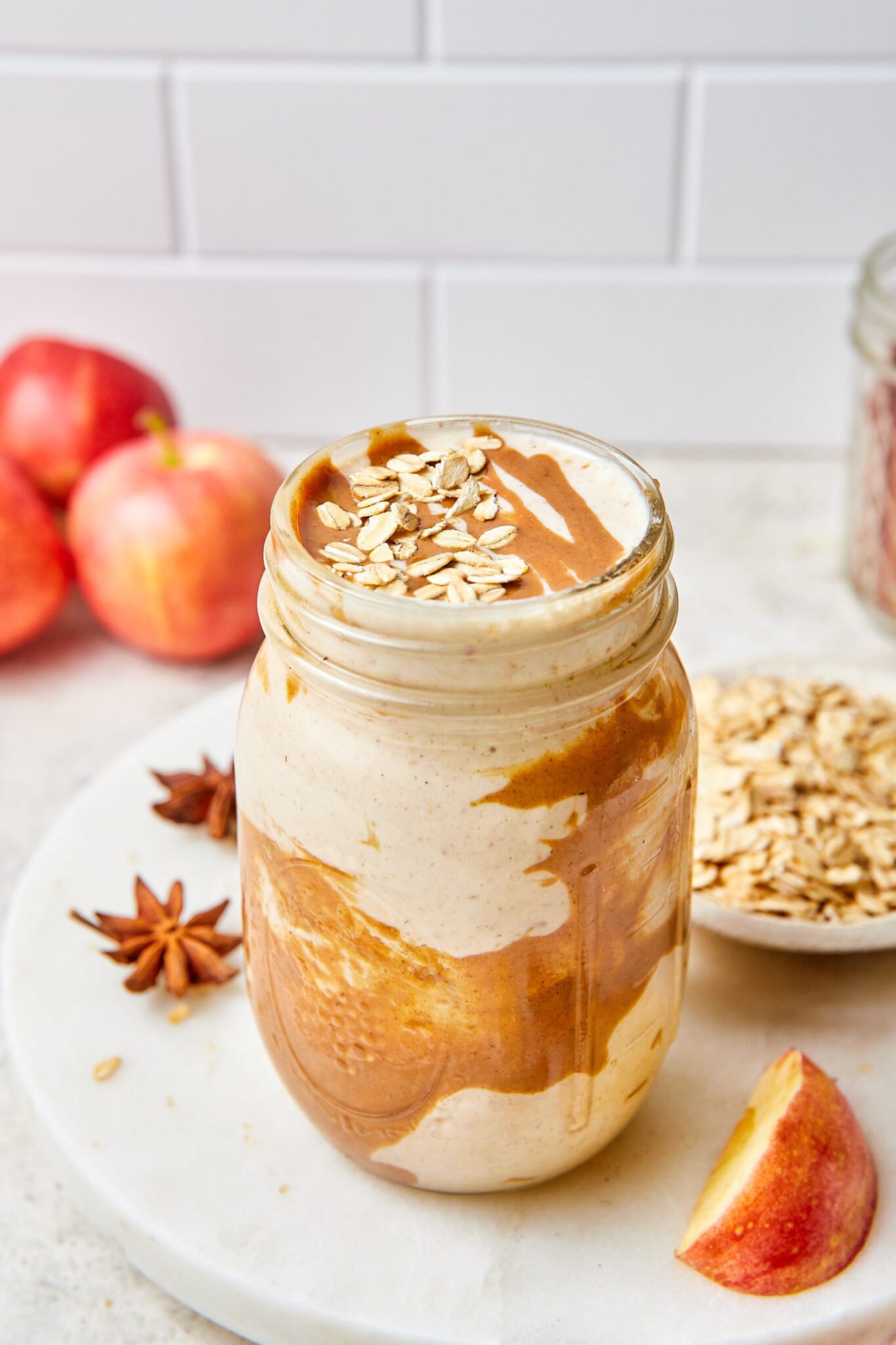 Apple Cinnamon Protein Smoothie - Sweet Savory and Steph