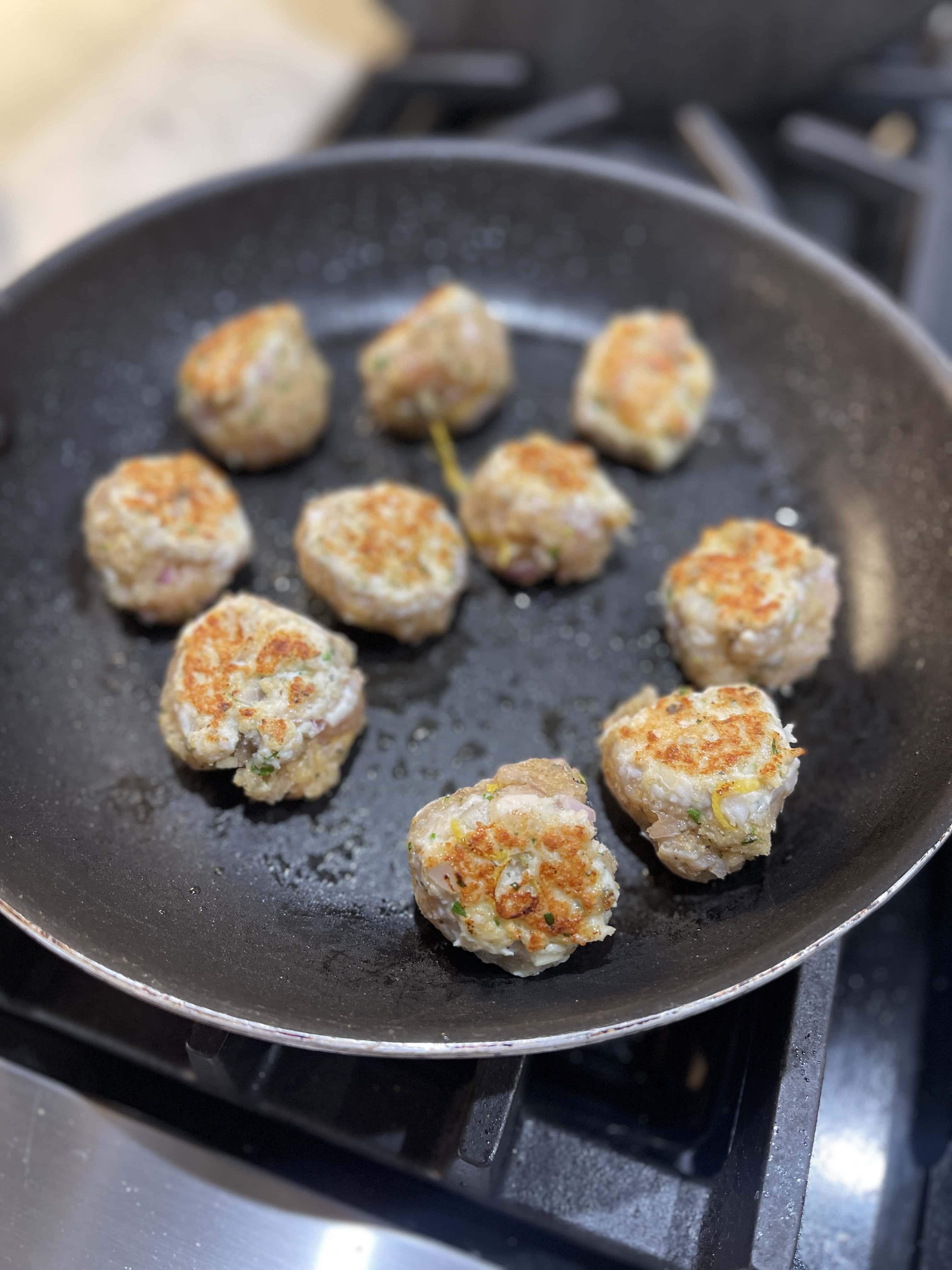 Skinny Florentine Chicken Meatballs in Pan Sauce - Sweet Savory and Steph