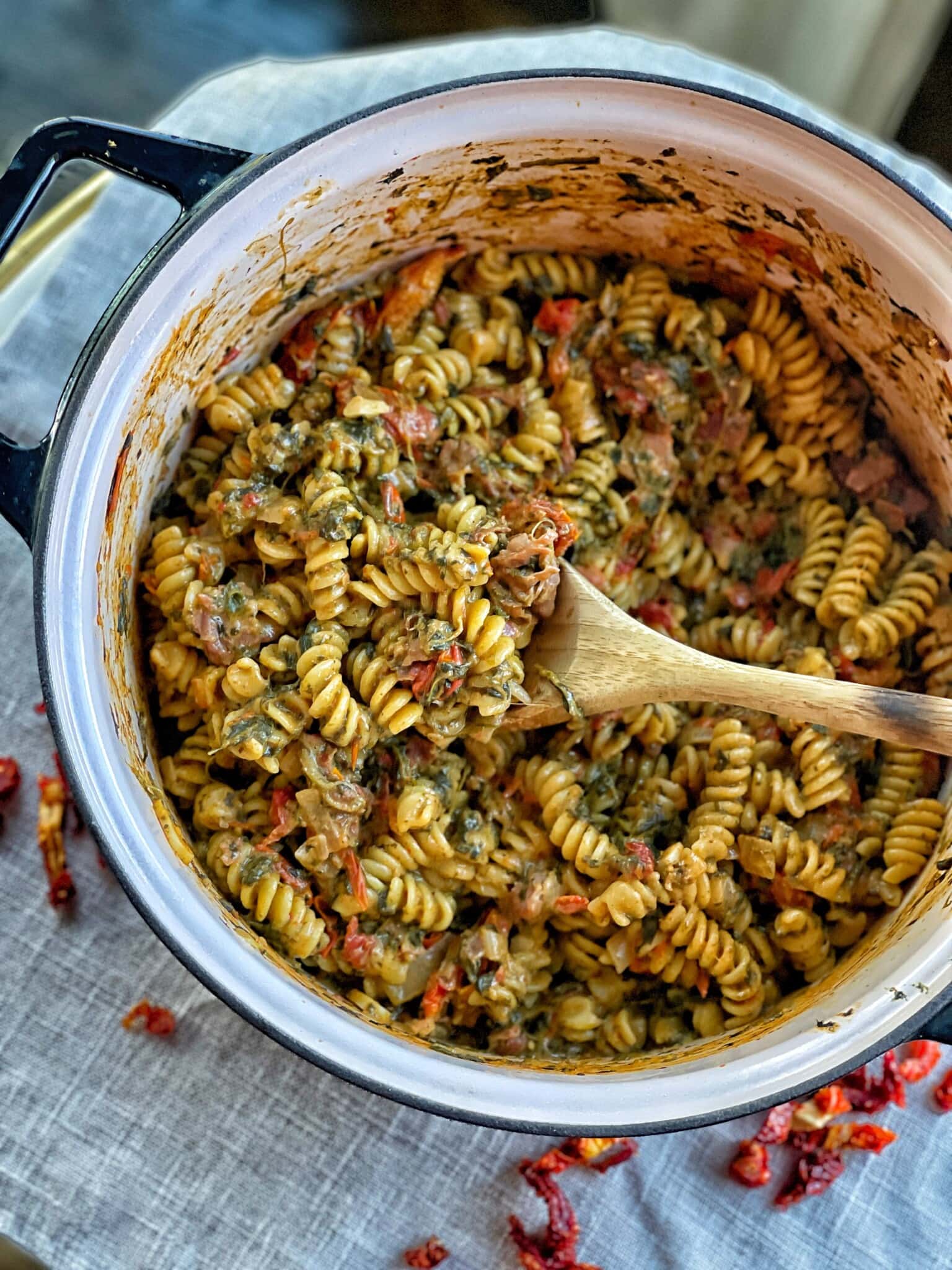 Healthy One Pot Tuscan Pasta - Sweet Savory and Steph