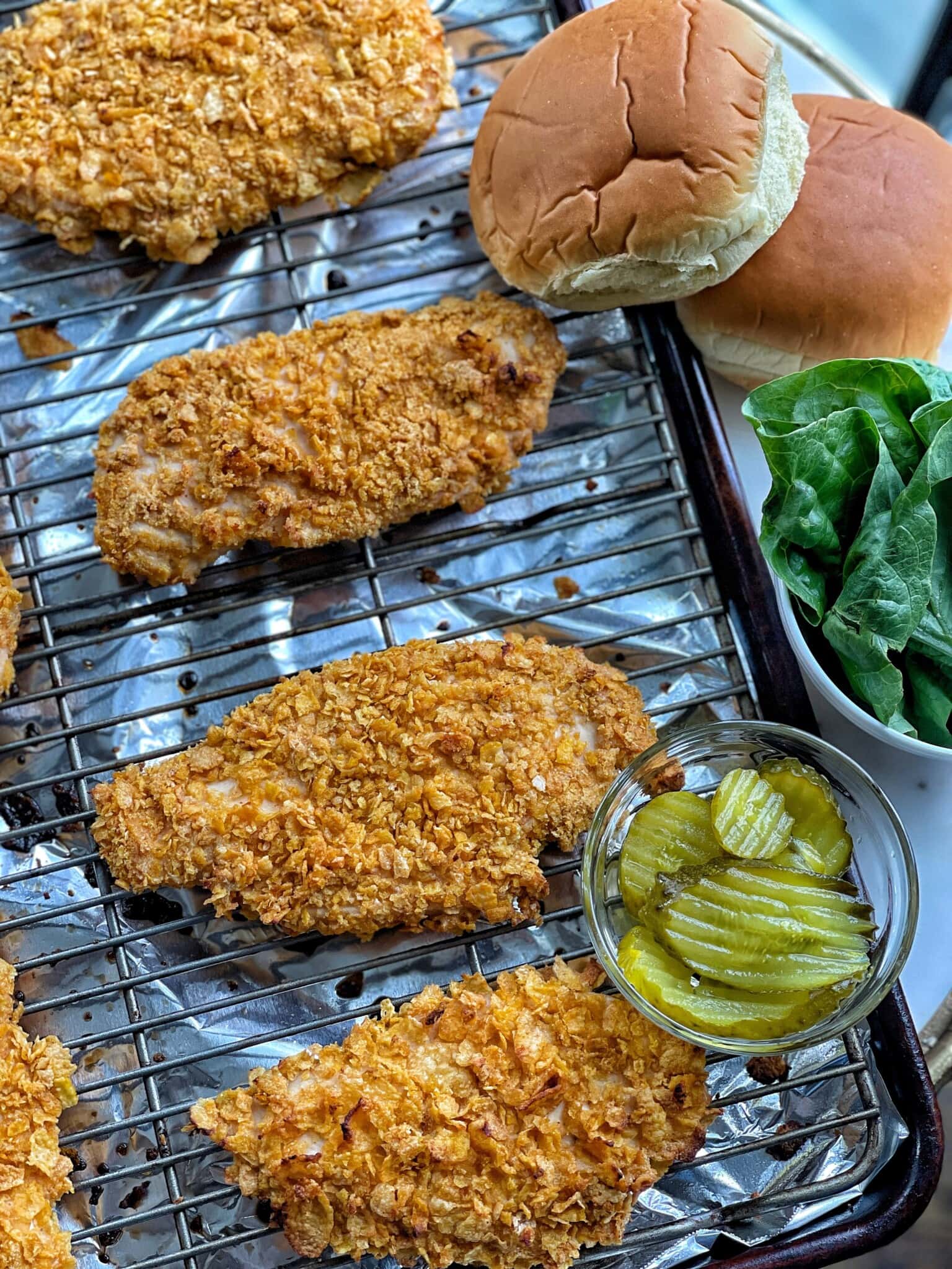 Healthy Oven Baked Cornflake Crusted Chicken - Sweet Savory and Steph