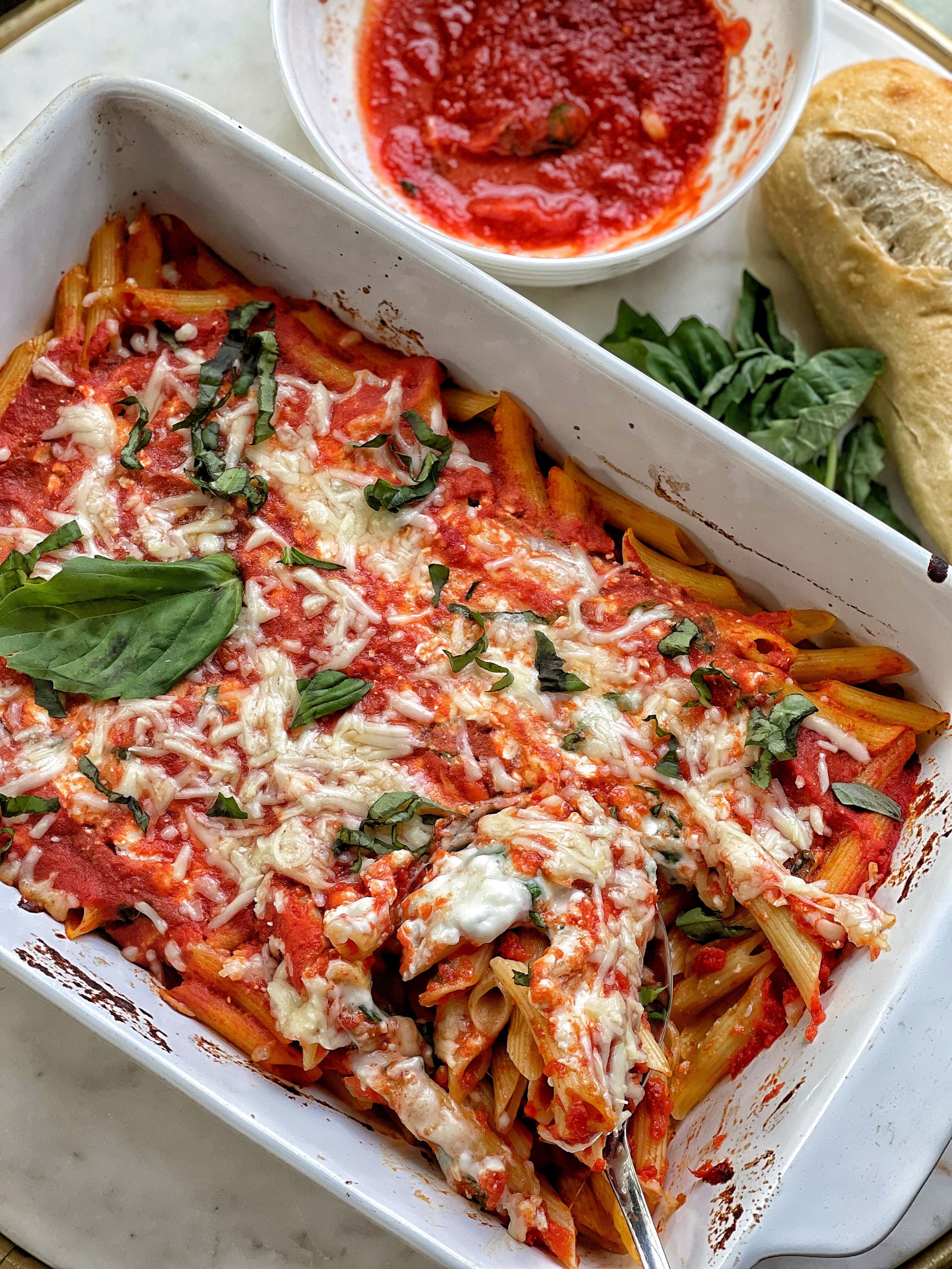 Healthy Baked Pasta with Cottage Cheese - Sweet Savory and Steph