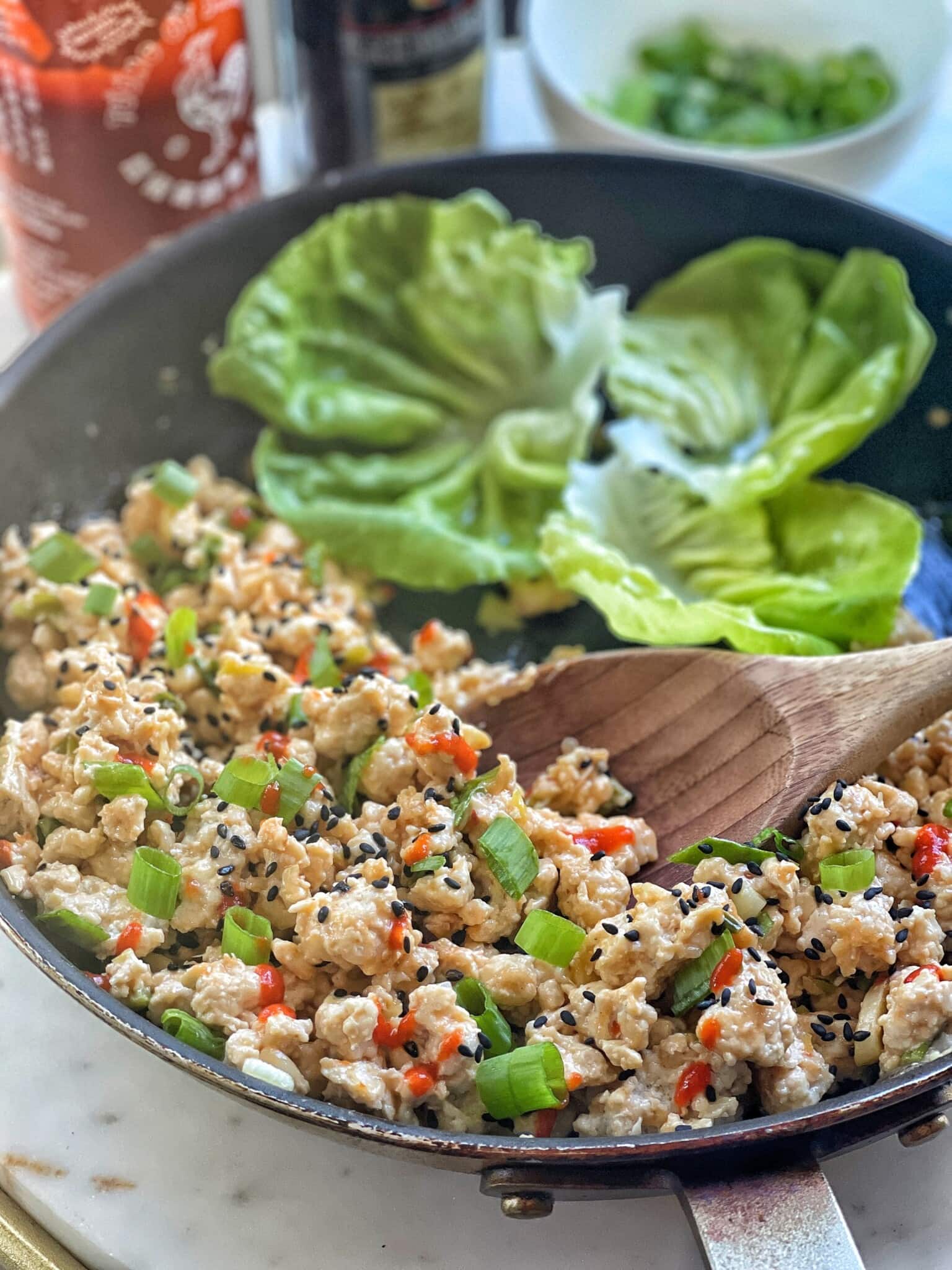 Light Bang Bang Ground Chicken Skillet - Sweet Savory and Steph