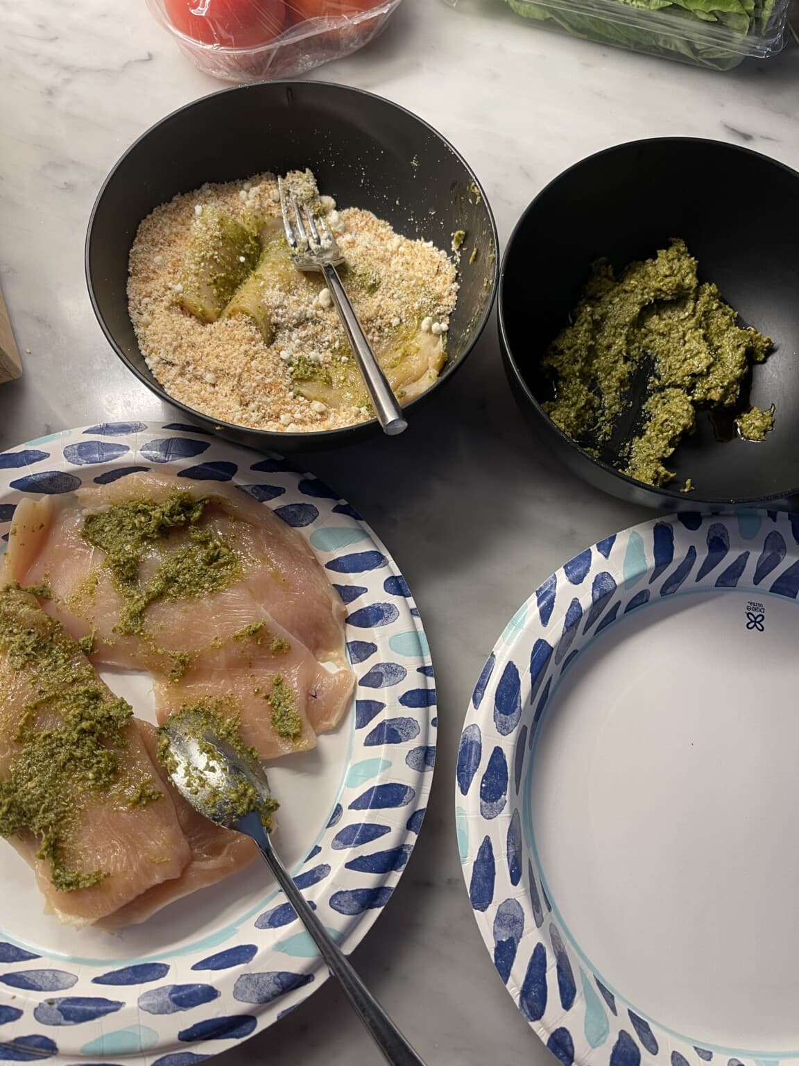 Healthy Baked Pesto Chicken Cutlets - Sweet Savory and Steph