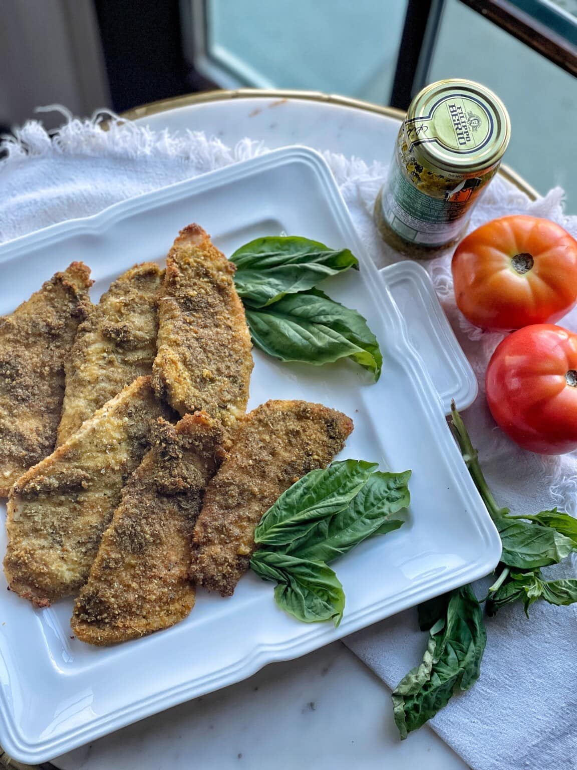 Healthy Baked Pesto Chicken Cutlets - Sweet Savory and Steph