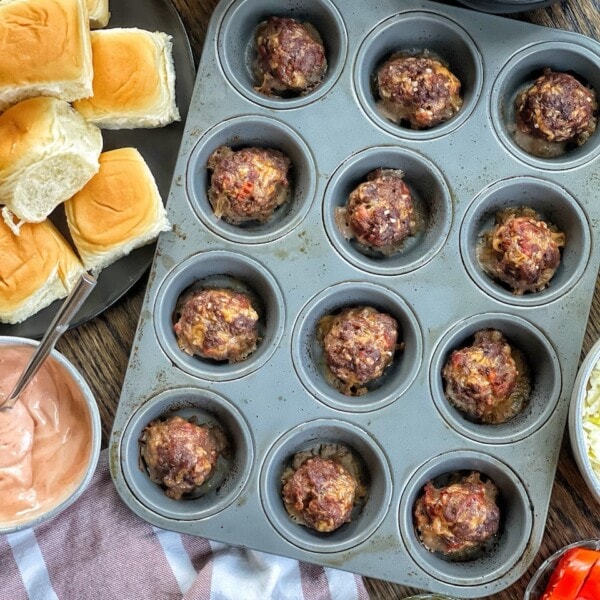 Light Bacon Cheeseburger Inspired Meatballs - Sweet Savory and Steph