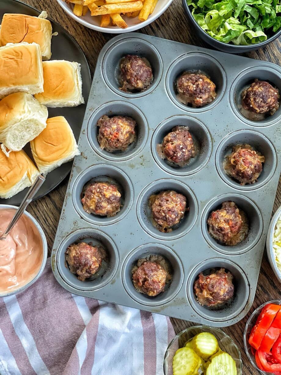 Light Bacon Cheeseburger Inspired Meatballs - Sweet Savory and Steph