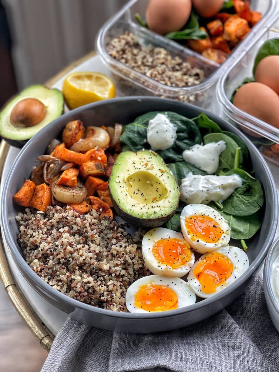 Savory Quinoa Breakfast Bowls with Yogurt Dressing - Sweet Savory and Steph