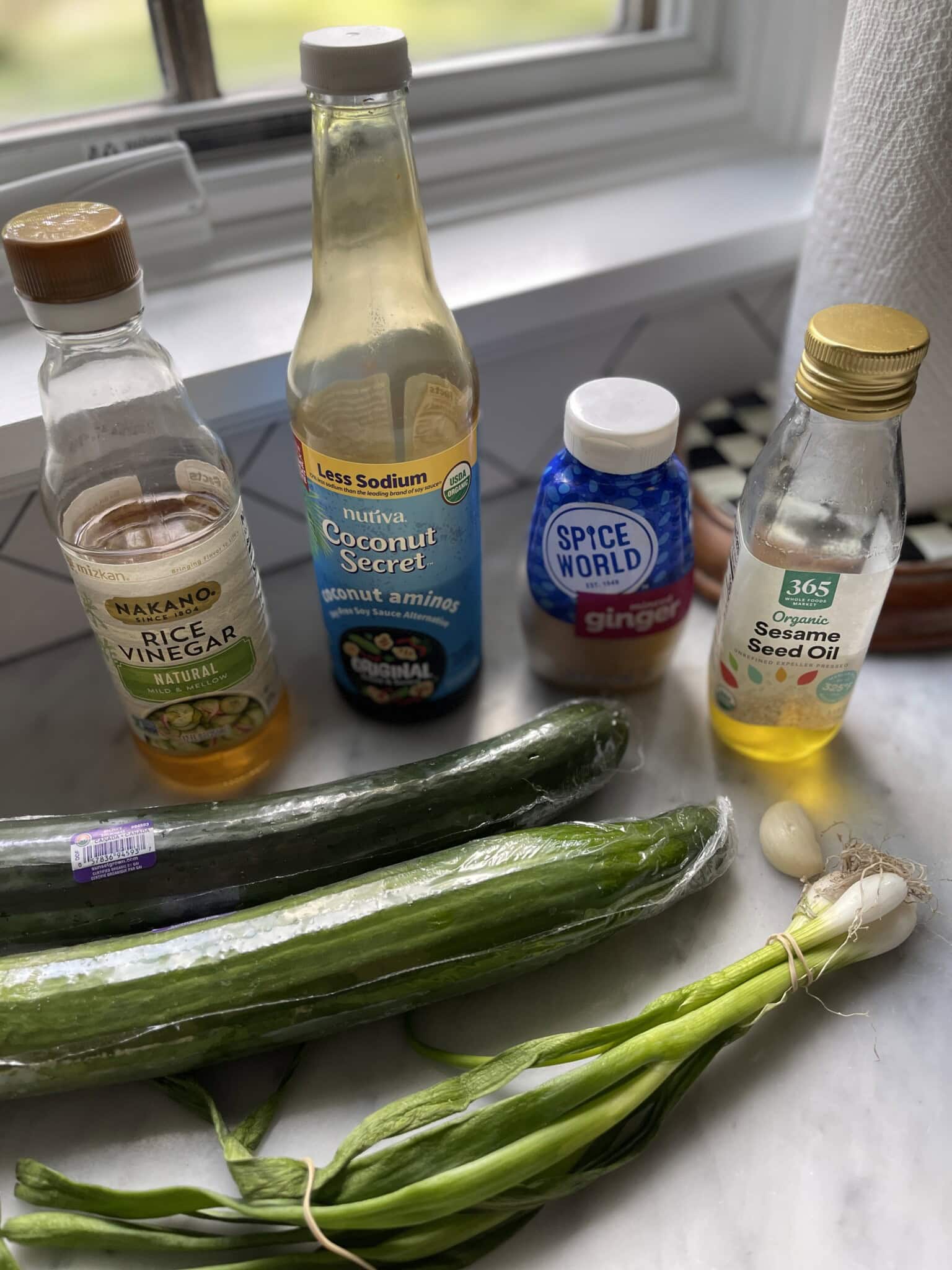 Lighter Asian Inspired Cucumber Salad - Sweet Savory and Steph