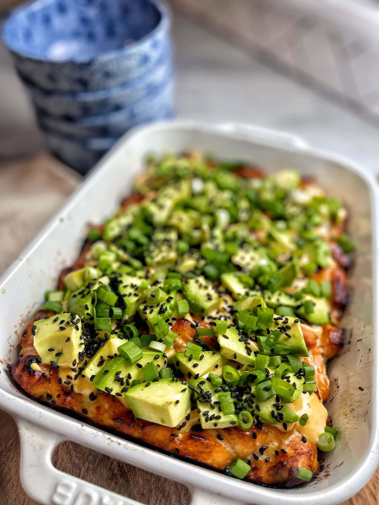 Lightened-Up Salmon Sushi Bake - Sweet Savory and Steph